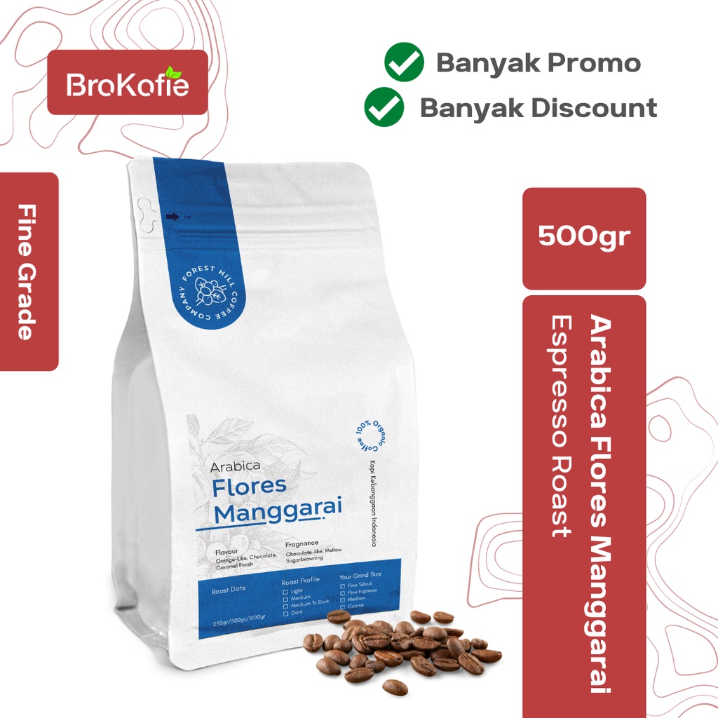 Jual Biji Kopi Arabika Single Origin Flores Manggarai 500gr Forest Hill ...
