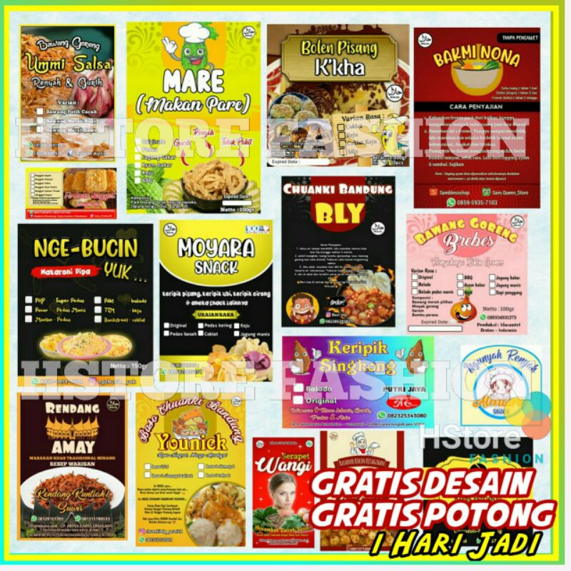 Jual Stiker Kemasan Stiker Label Stiker Logo Stiker Merk Custom Free ...