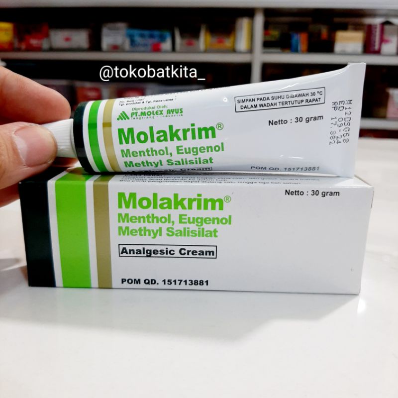 Jual [BERAT= 30GRAM] MOLAKRIM / KRIM PEGAL NYERI PUNGGUNG SAKIT KEPALA ...