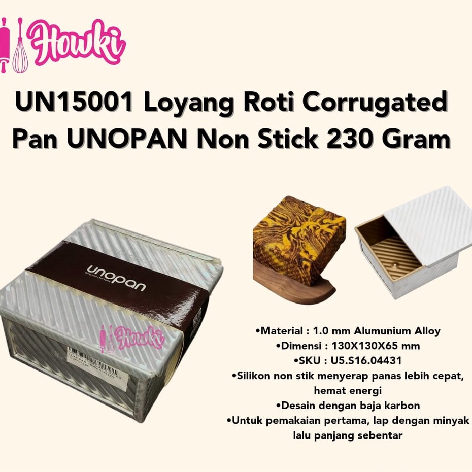 Jual UNOPAN - UN15001 - 230g Corrugated Loaf Pan (Non-Stick) | Shopee ...
