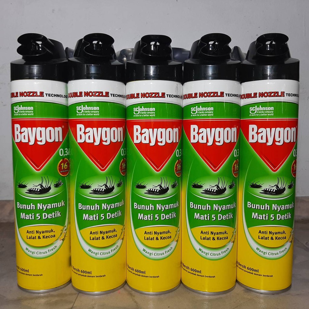 Jual [MINIMAL 2 PCS] Baygon Aerosol 600 ml Obat Nyamuk Spray Semprot ...
