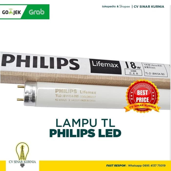 Jual Lampu NEON TL-D Philips Lifemax 18Watt, 18W, 18 Watt, 18 W ...