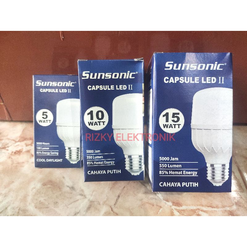Jual Lampu Bohlam LED Kapsul Capsule Tabung 5W 10W 15W 5 10 15 Watt Sunsonic | Shopee Indonesia