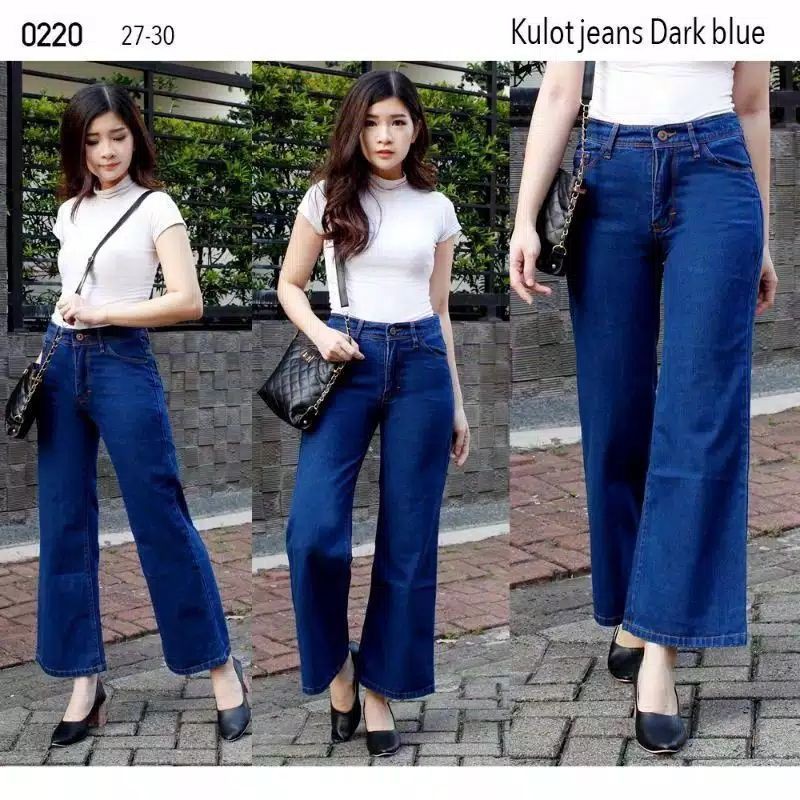 Jual HIGHT WAIST KULOT JEANS WANITA / KULOT JEANS PRMEIUM POLOS ...