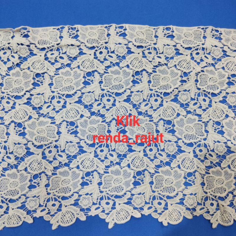 Jual Renda katun, renda rajut, renda prada lebar 35cm harga (permeter ...