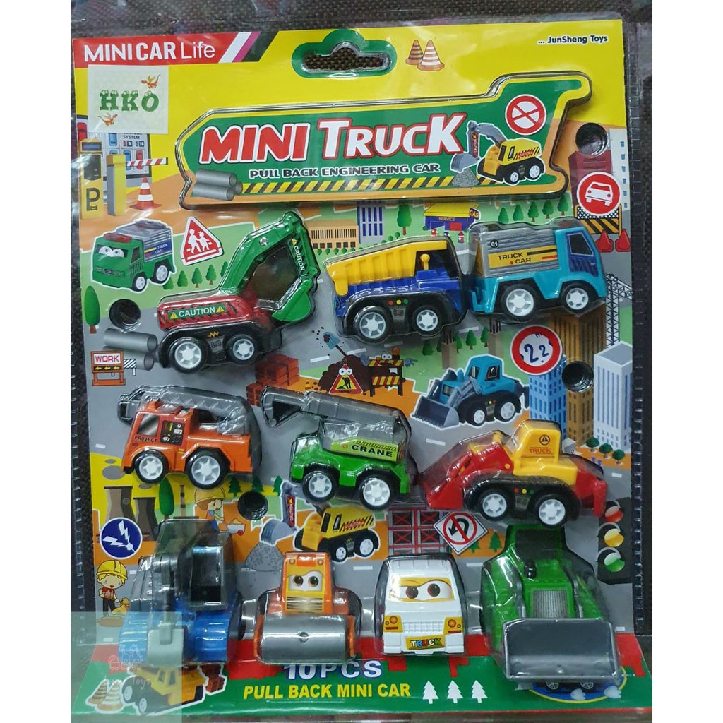 Jual Mainan Anak Mini Truck Pull Back Engineering Truk 10 pcs 5820 ...