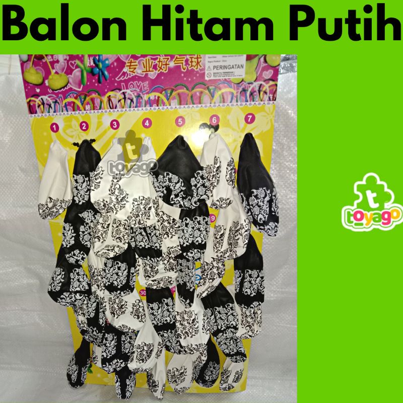 Jual Balon Motif Hitam Batik/Hitam Mawar Isi 40 Pcs Grosir Murah (balon ...