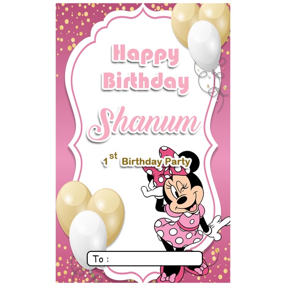 Jual UNDANGAN MINNIE MOUSE PINK UNDANGAN NIKAH ULANG TAHUN DAPAT ...