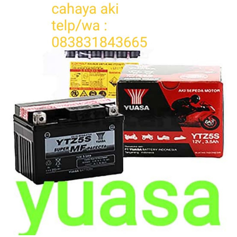 Jual AKI MOTOR KERING BARU YUASA YTZ5S 12V 3,5AH | Shopee Indonesia