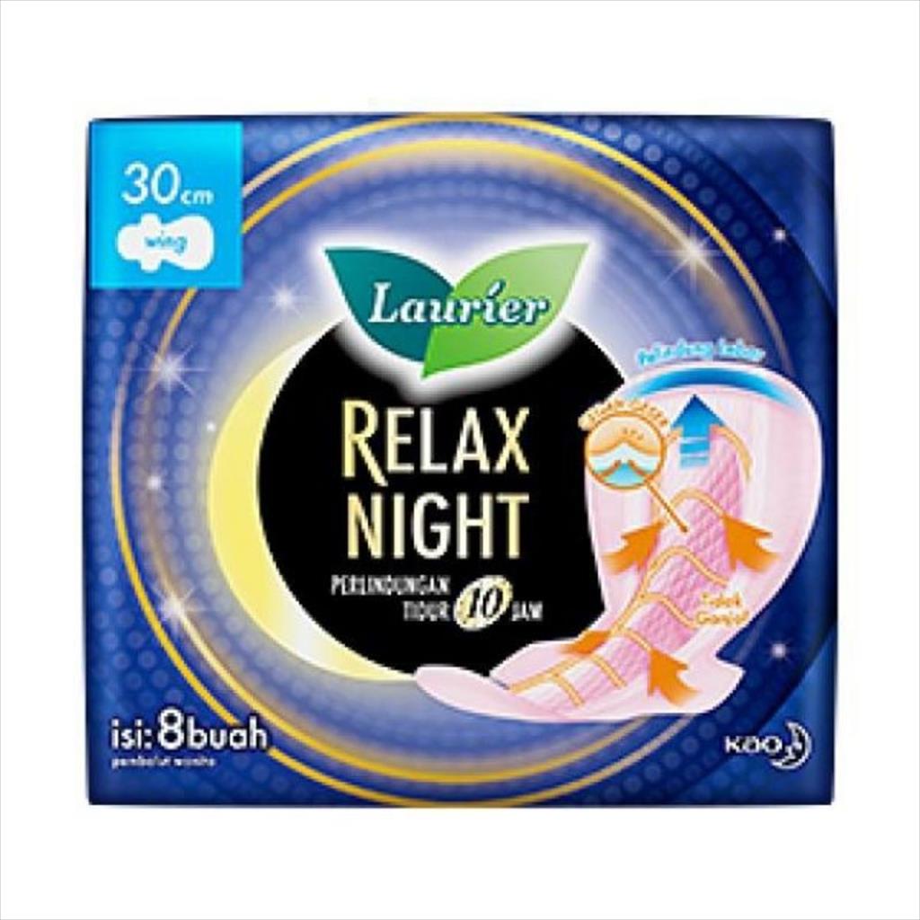 Jual Laurier Relax Night Wing 30cm Isi 8 | Shopee Indonesia