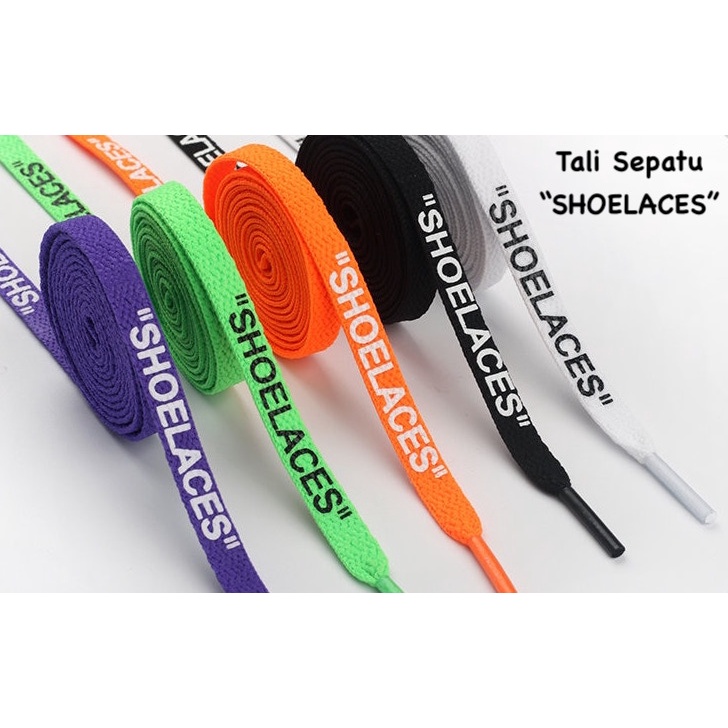 Jual Tali Sepatu Motif ' SHOELACES ' Flat Cotton 120 cm * 8 mm | Shopee ...