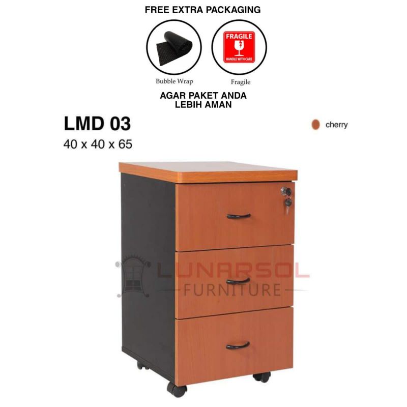 Jual Lemari 3 Laci Dorong Lunarsol LMD 03 Rak 3 Laci | Shopee Indonesia