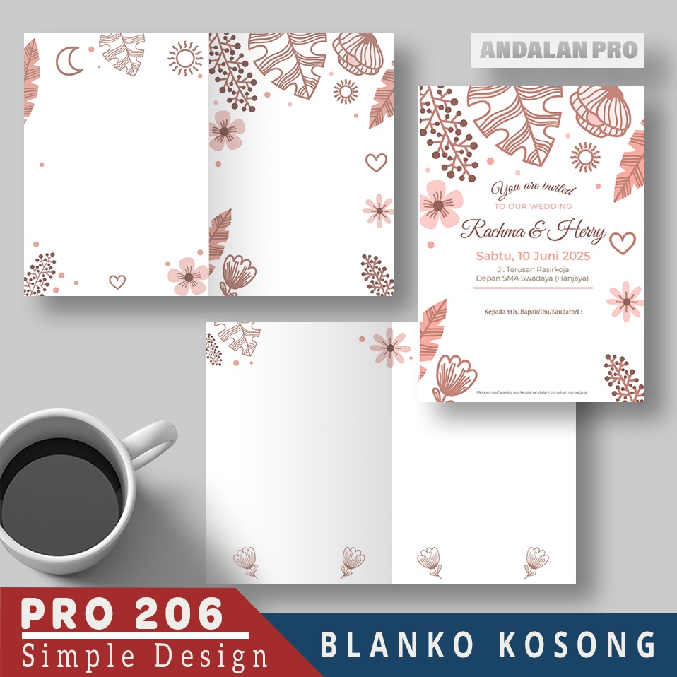 Jual PRO 206 Lipat 2 - Blanko Undangan Pernikahan, Ngunduh Mantu, Khitanan, Tasyakuran, DLL ...