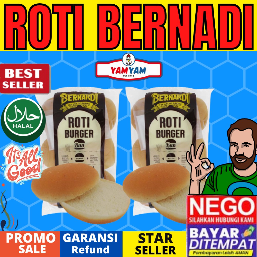 Jual ROTI BURGER BERNADI ISI 6 20 PIC HALAL PREMIUM SEHAT CEMILAN KUE ...