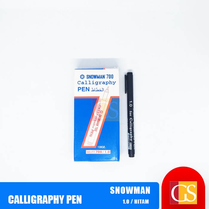 Jual CALLIGRAPHY PEN 1.0 SNOWMAN HITAM (1PCS) | Shopee Indonesia