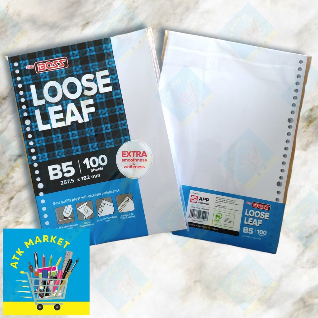 Jual Kertas Loose leaf / Kertas Binder B5 " Blank (polos) " 50 & 100 lembar | Shopee Indonesia
