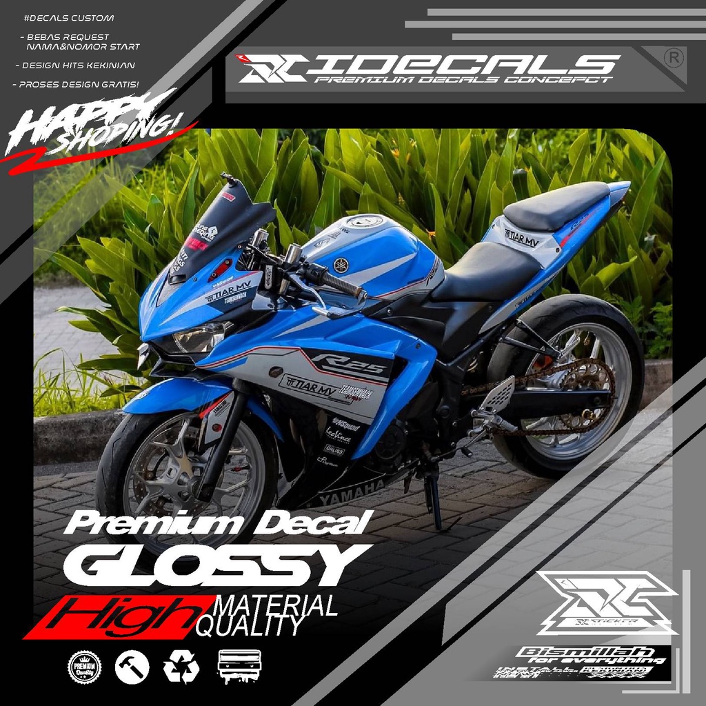 Jual 00251 sticker decals fullbody yamaha R25 desain motoGP simpel ...