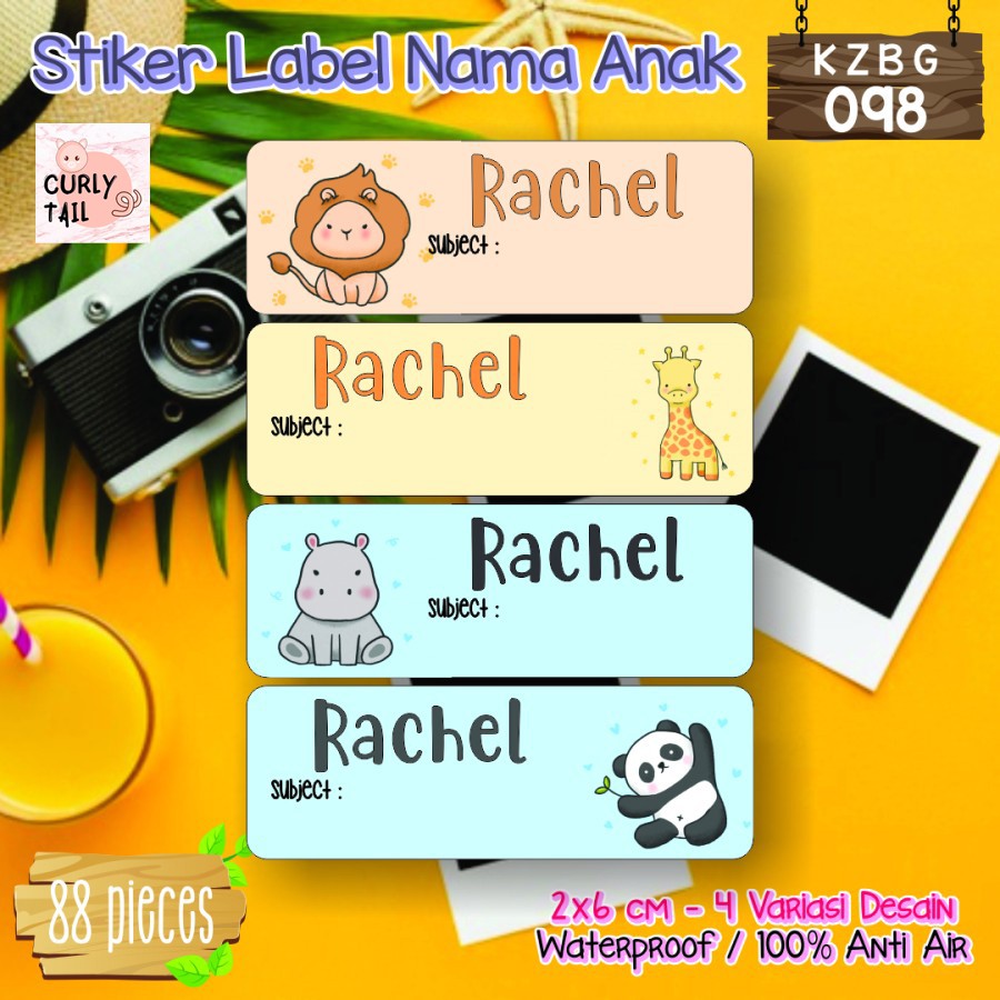 Jual Sticker Nama Anak lucu (Sticker binatang, Sticker Unicorn ...