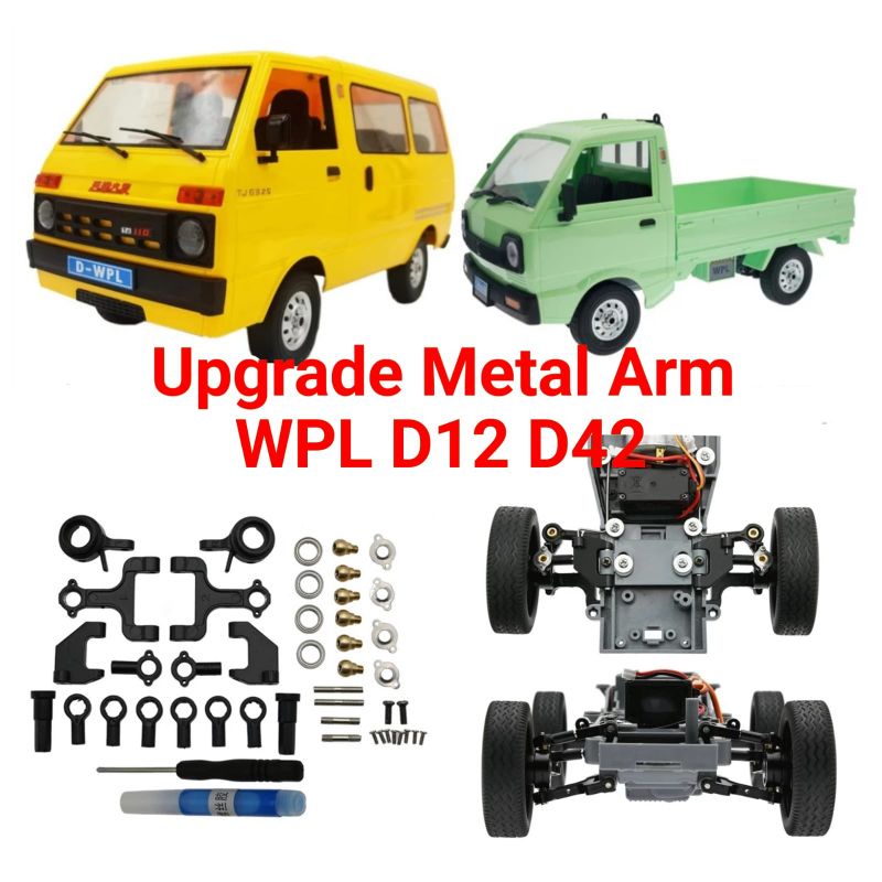 Jual Arm metal wpl d42 d12 full set lengkap hex baut bearing | Shopee ...