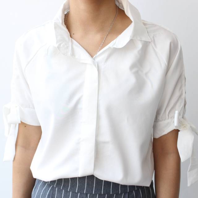 Jual (READY STOCK) Kemeja Cold Shoulder Polos | Shopee Indonesia