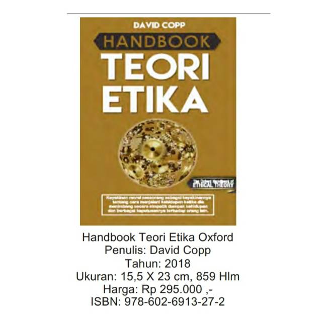 Jual Handbook Teori Etika - David Copp - ORIGINAL | Shopee Indonesia