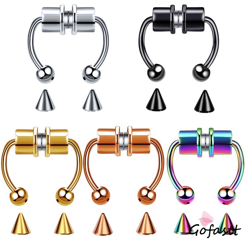 Jual 1 Pc Cincin Hidung Palsu Bentuk U Bahan Stainless Steel Tindik ...