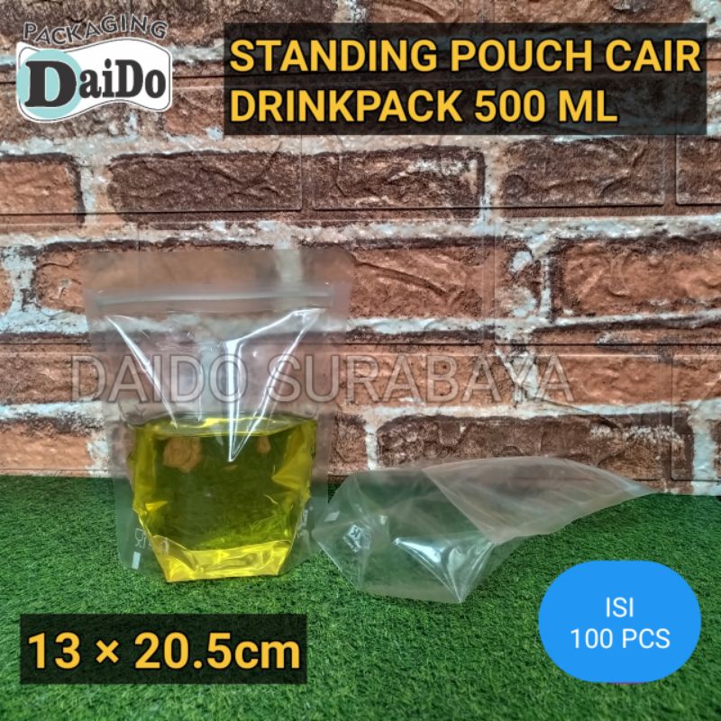 Jual ISI 100 PCS DRINK PACK 500ml STANDING POUCH PLASTIK KLIP MINUMAN ...