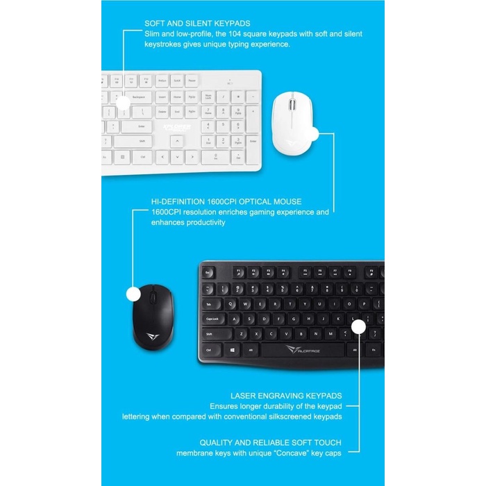 Jual Keyboard Mouse Wireless Combo Alcatroz Xplorer Air 6600 1600Cpi ...
