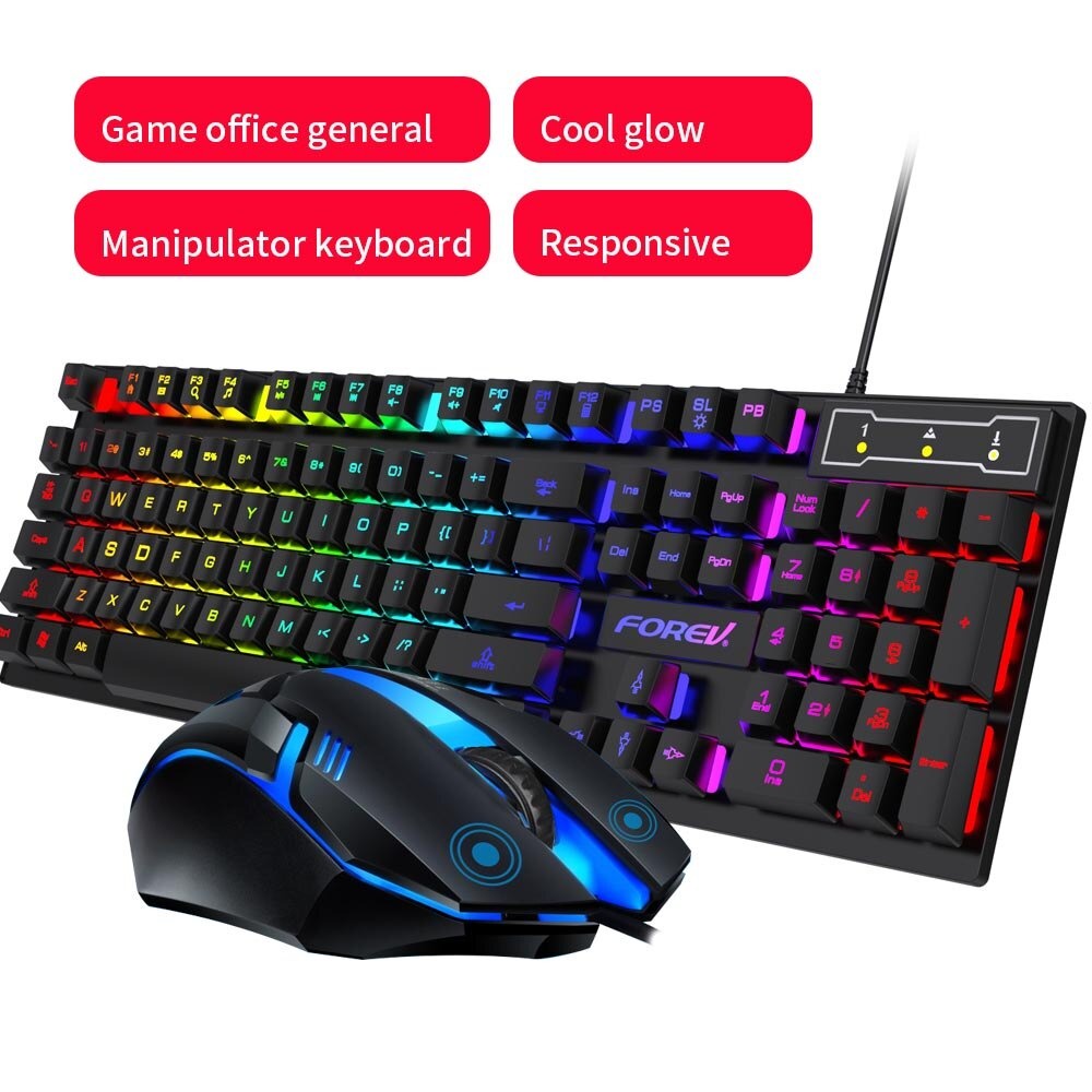 Jual FOREV Gaming Keyboard LED RGB with Mouse 1000DPI - FV-Q305S ...