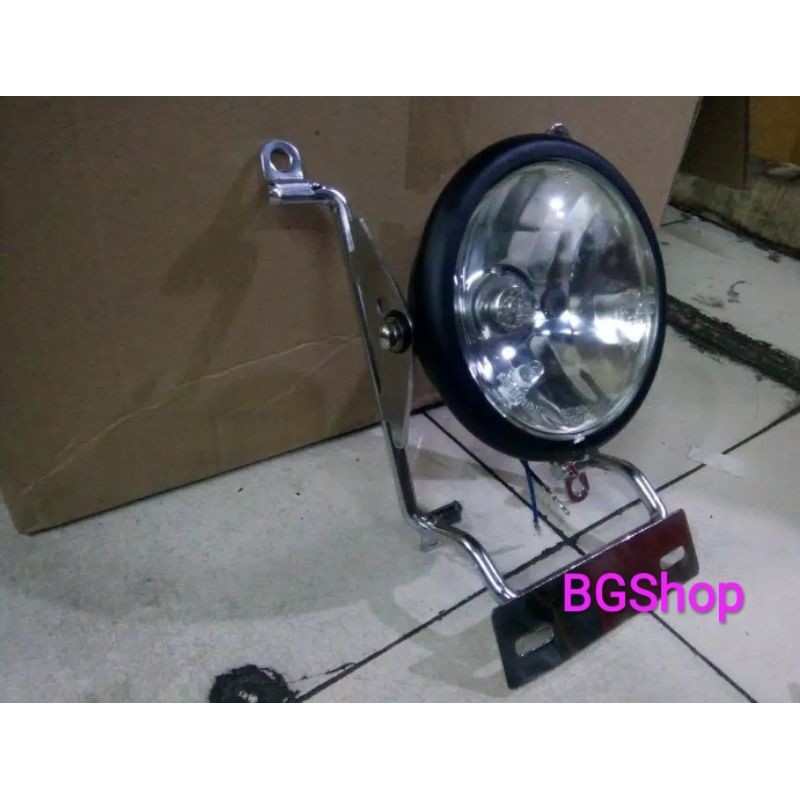 Jual Satu set Breket Pesek dan Lampu Pesek Bulat Lampu Depan R100ing CB ...