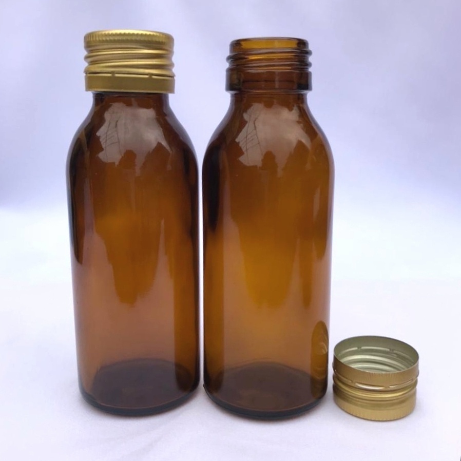 Jual botol kaca coklat 100 ml amber/beling/tutup ulir alumunium | Shopee Indonesia