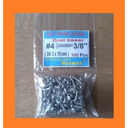 Jual QTY 100 PCS sekrup DK 3 mm x 10 mm ( #4 x 3/8" ) Putih | Shopee ...