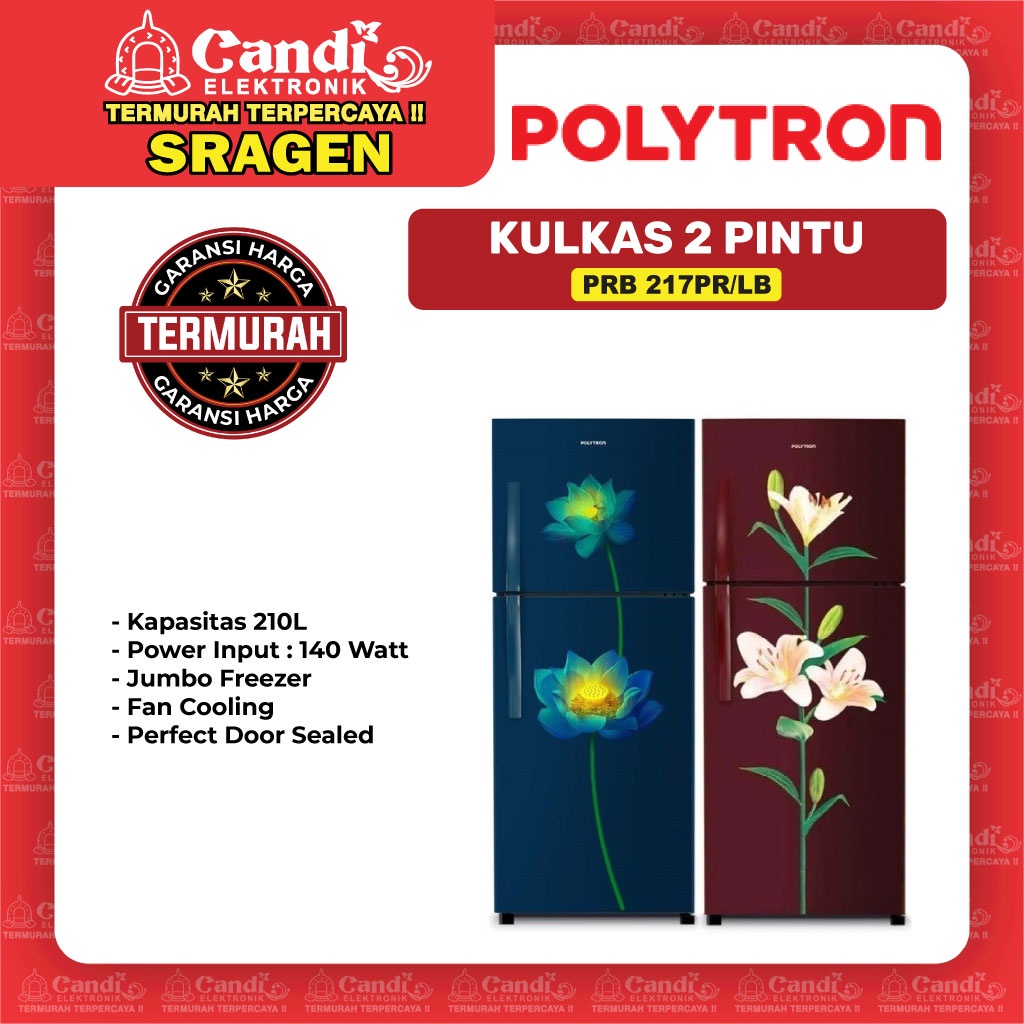 Jual POLYTRON Kulkas 2 Pintu 210 Liter - PRB 217PR/LB | Shopee Indonesia