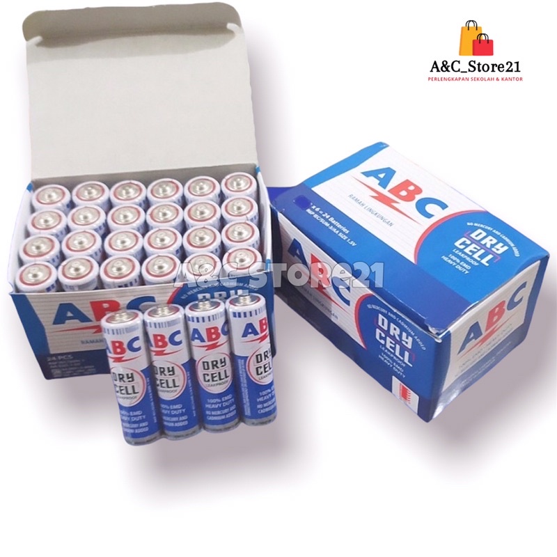 Jual Baterai ABC biru AA Original satu pack isi 24 pcs | Shopee Indonesia