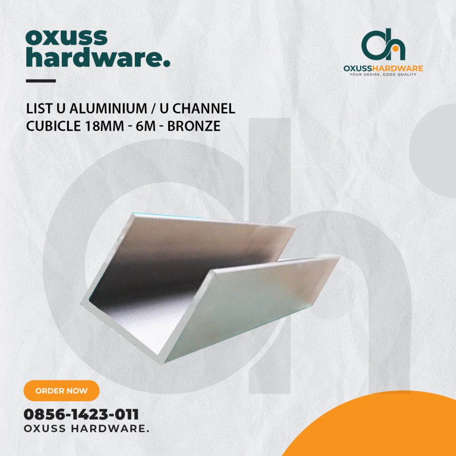 Jual List U Aluminium / U Channel Cubicle 18 MM panjang 6M Bronze ...