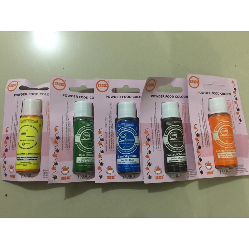 Jual Pewarna Makanan Bubuk CROSS Food Coloring Powder 15 gram | Shopee ...