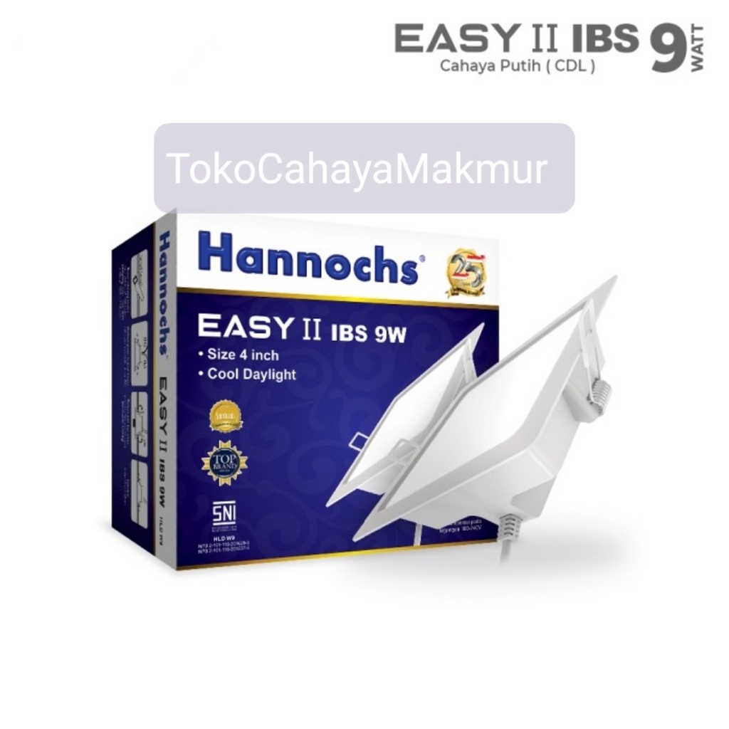 Jual Lampu LED Downlight Hannochs Easy II IBS Square Segi 3w,5w,7w,9w,12w,15w,20w,25w ...