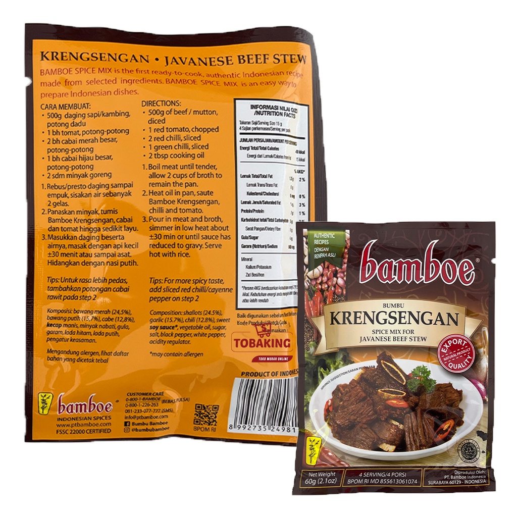 Jual Bamboe bumbu dapur all varian rawon rendang balado nasi goreng ...