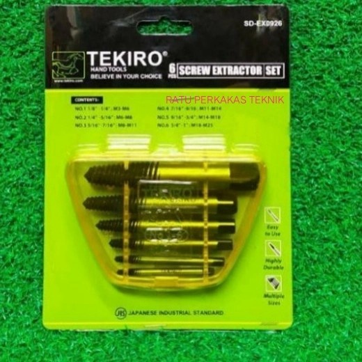 Jual TEKIRO HAND TAP TAB ULIR BALIK DRAT KIRI BAUT PATAH 6 PCS SCREW ...