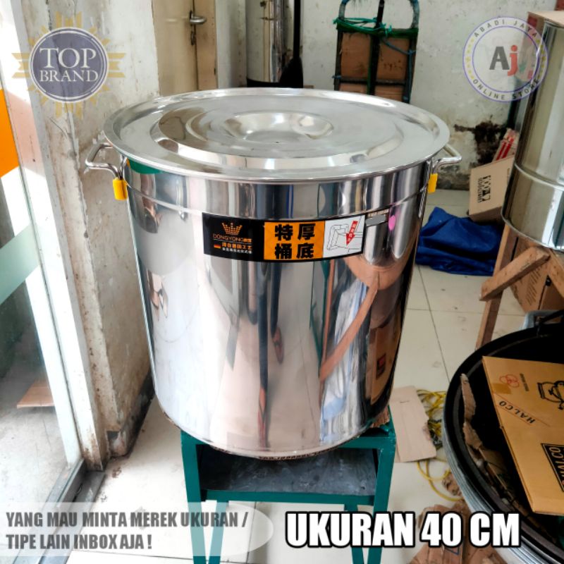 Jual panci stainless steel ukuran 40cm kapasitas 50 liter super tebal ...