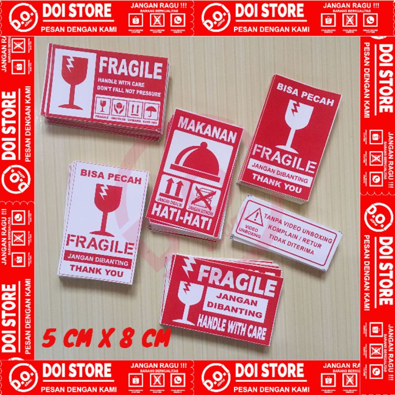 Jual MURAH STICKER / STIKER FRAGILE JANGAN DIBANTING / LABEL KIRIMAN ...
