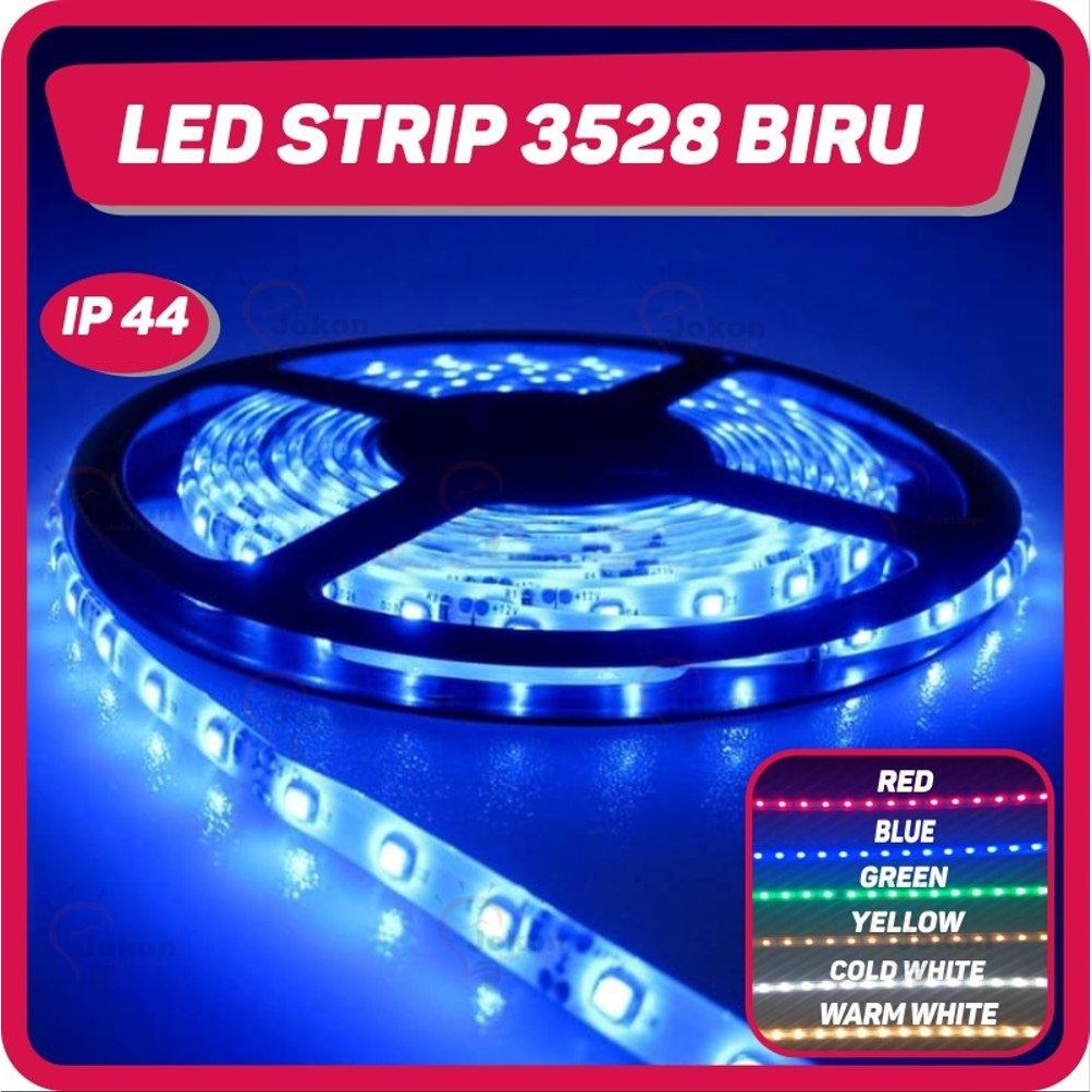 Jual LED Strip SMD 3528 IP44 Waterproof Tahan Air - Warna Biru Putih ...