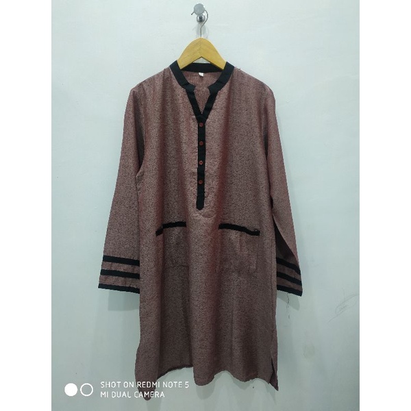 Jual Tunik Serat Kayu List Hitam ( Marun ) | Shopee Indonesia