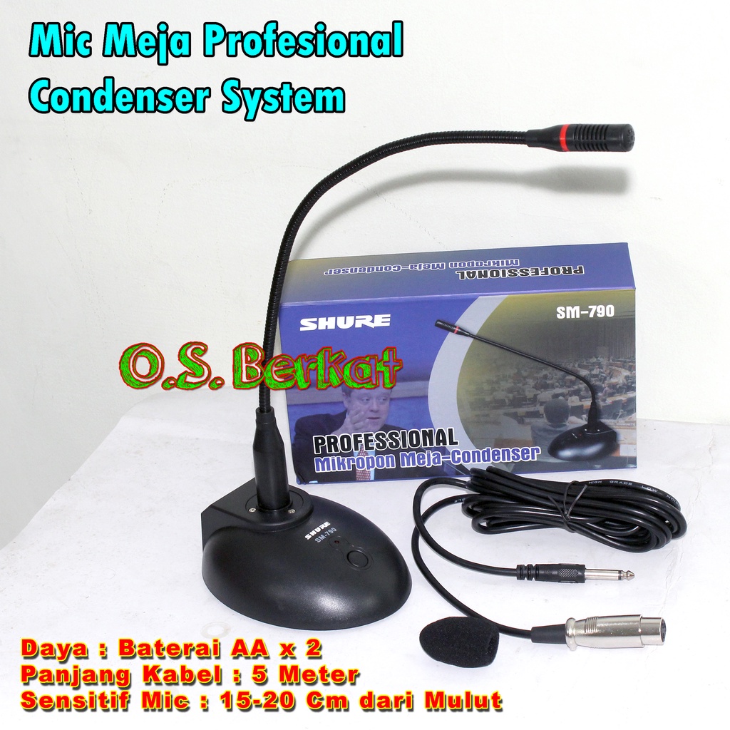 Jual Mic Meja Condensor SM 790 / Mic Podium SM-790 / Mic Meja Condenser ...