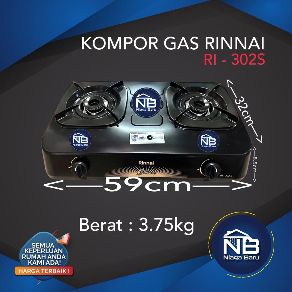 Jual Kompor Gas Rinnai 2 Tungku Ri 302 S Ri 302S | Shopee Indonesia