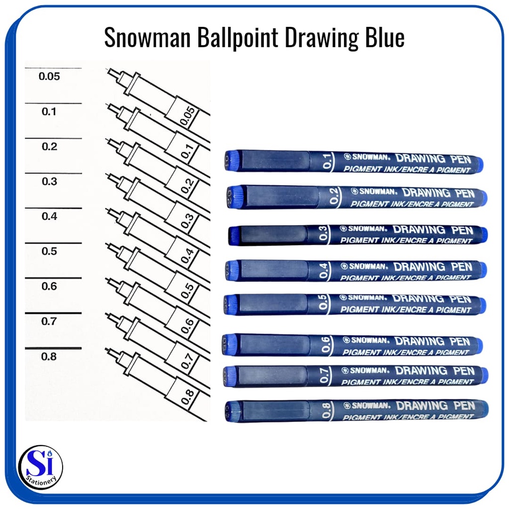 Jual Drawing Pen SNOWMAN FT 700 Blue/Pen Gambar Snowman Biru/Blue ...