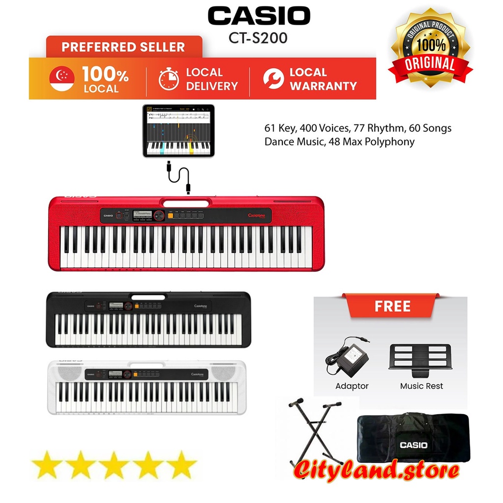 Jual Portable Keyboard Casio CTS 200 / CT-S200 Garansi resmi 1 th ...
