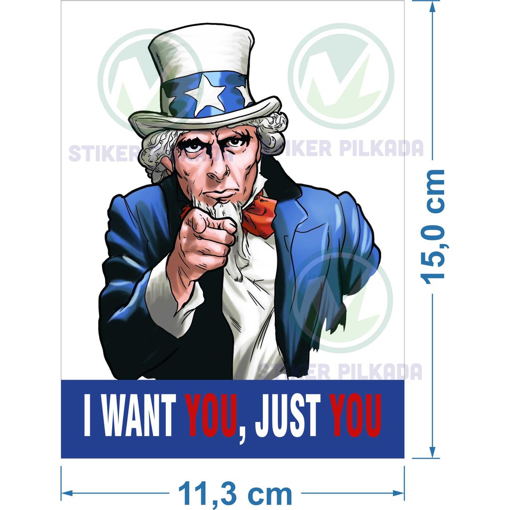 Jual STIKER I WANT YOU 11,3X15CM | Shopee Indonesia