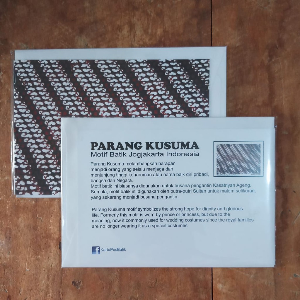 Jual KARTU UCAPAN BATIK/BATIK GREETING CARD MOTIF PARANG KUSUMA ...