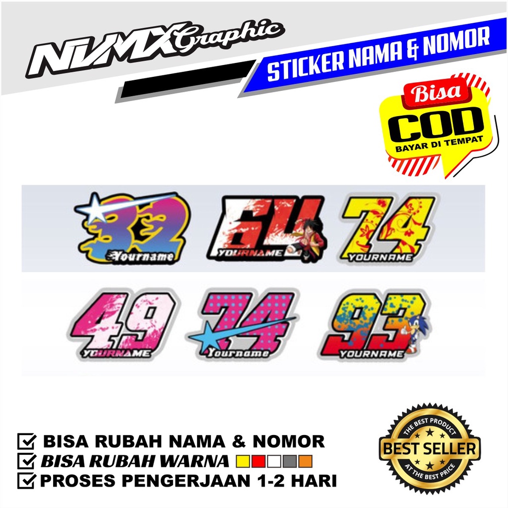 Jual STICKER NAMA RACING CUSTOM | Shopee Indonesia